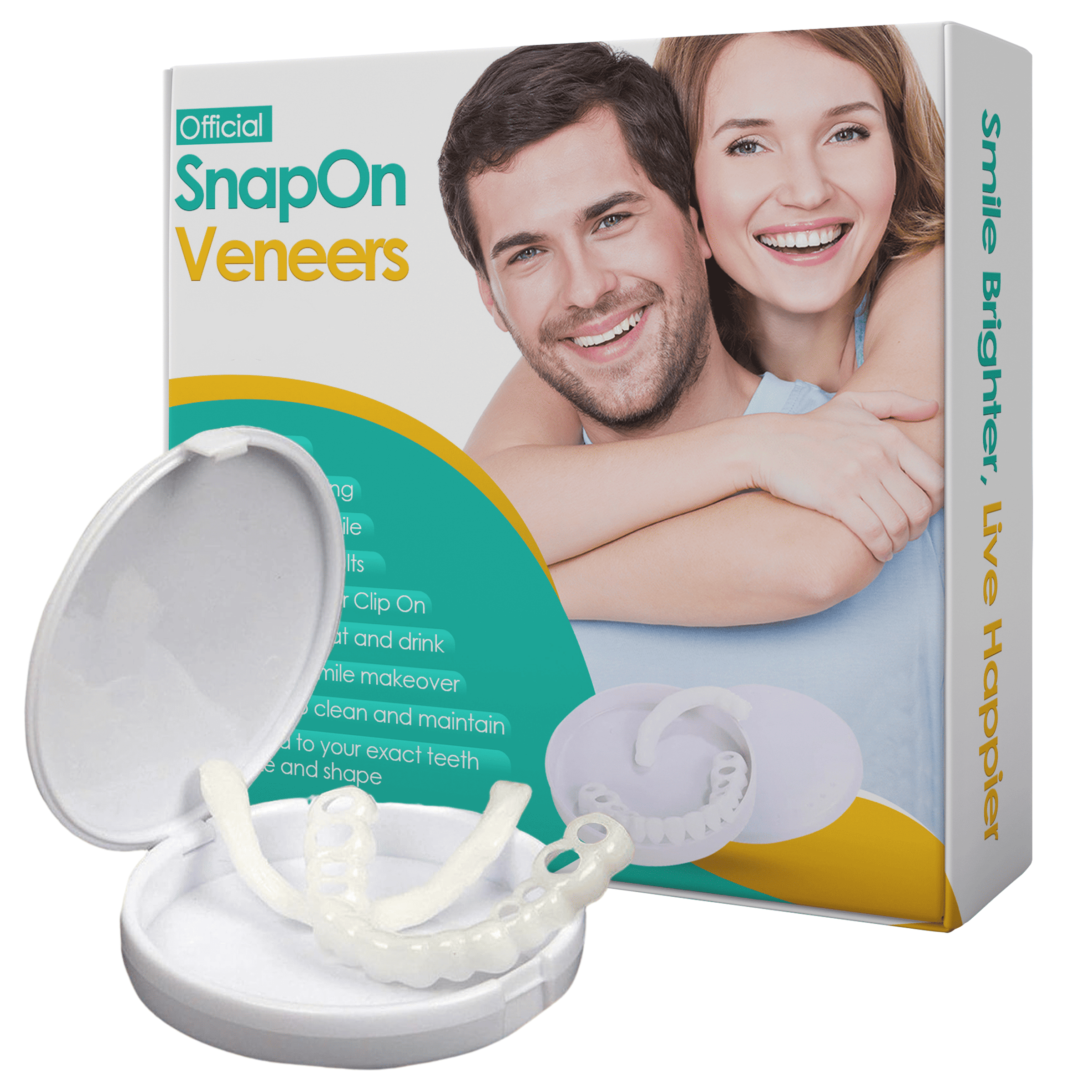 Instant Clip On False Fake Denture Veneers Snap On Teeth Missing Tooth